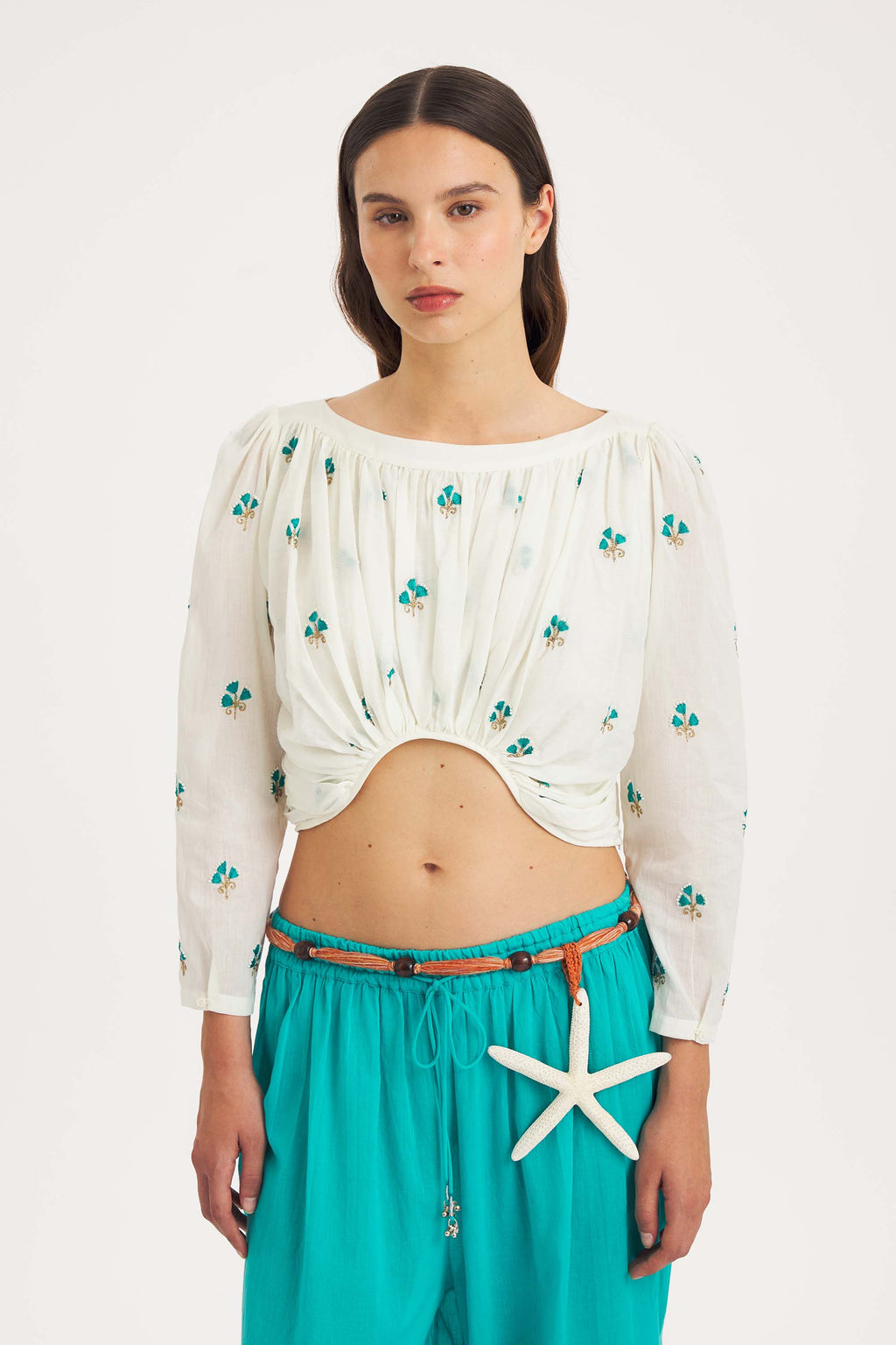 Top Jeanne – Hand-Embroidered Cotton Voile | Antik Batik
