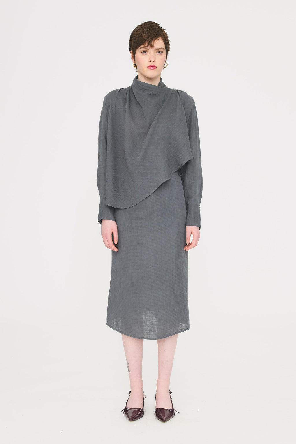 Pia long dress – Draped Elegance by Antik Batik