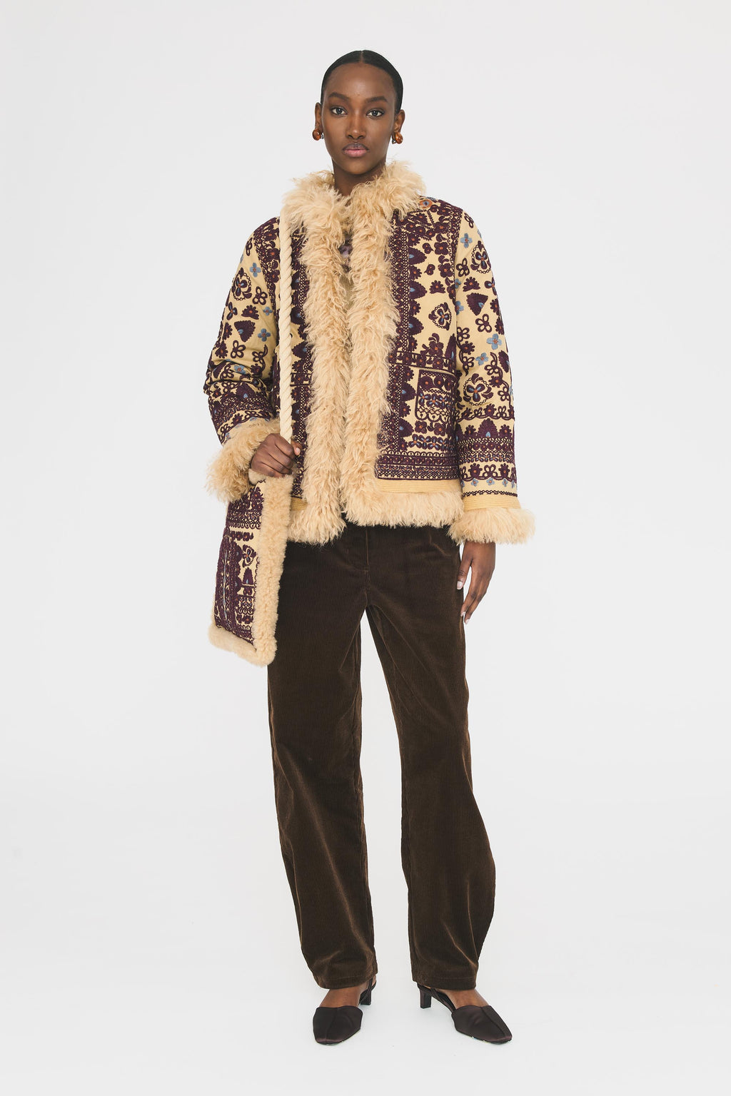 Sandora fur jacket – Embroidered Elegance by Antik Batik