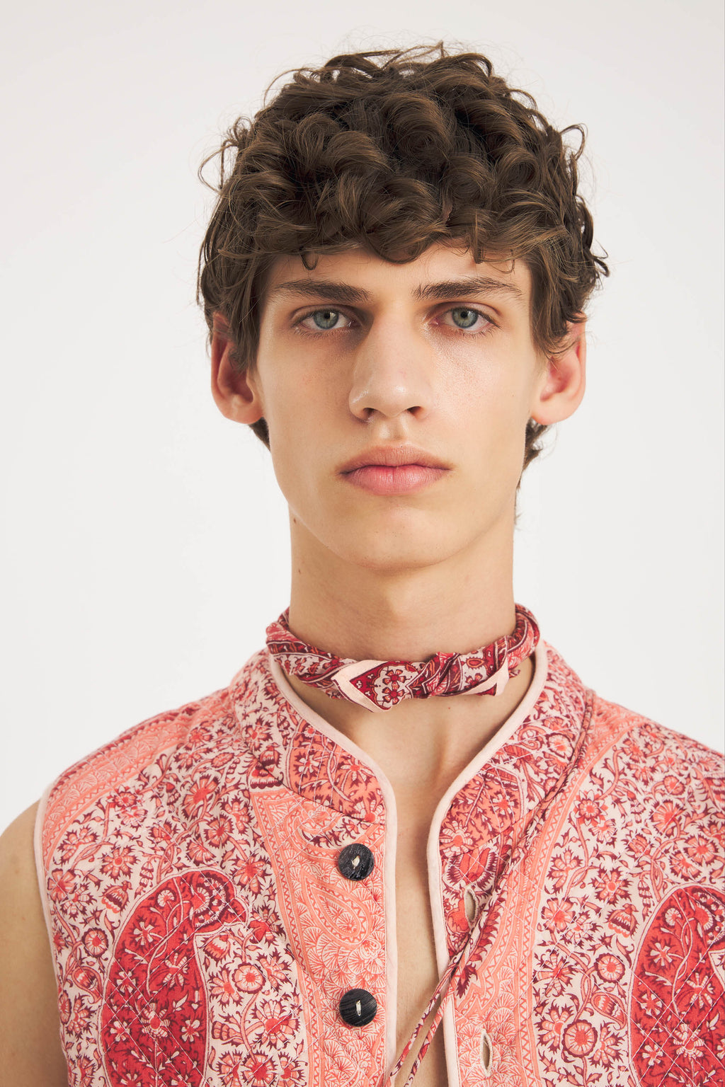 Tajara Bandana – Coral Hues, Handcrafted Flourish | Antik Batik