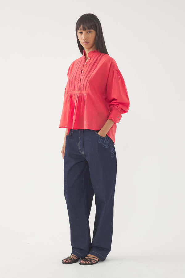 Antik Batik Blouse Angelo - Delicate & Ruffled Elegance